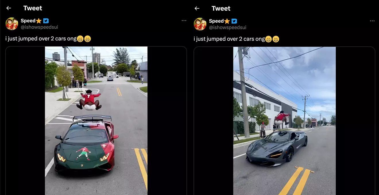 Viral Miami Video: YouTube Streamer Jumps Two Oncoming Cars in a Row ...